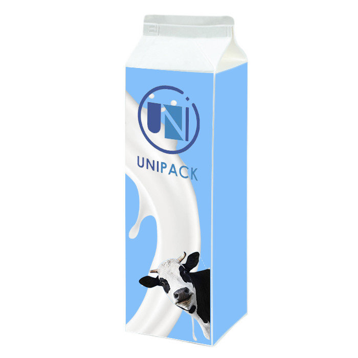 Custom Logo And Size Paper Cardboard Milk Juice Beverage Gable Top Box Large Capacity Tear Proof