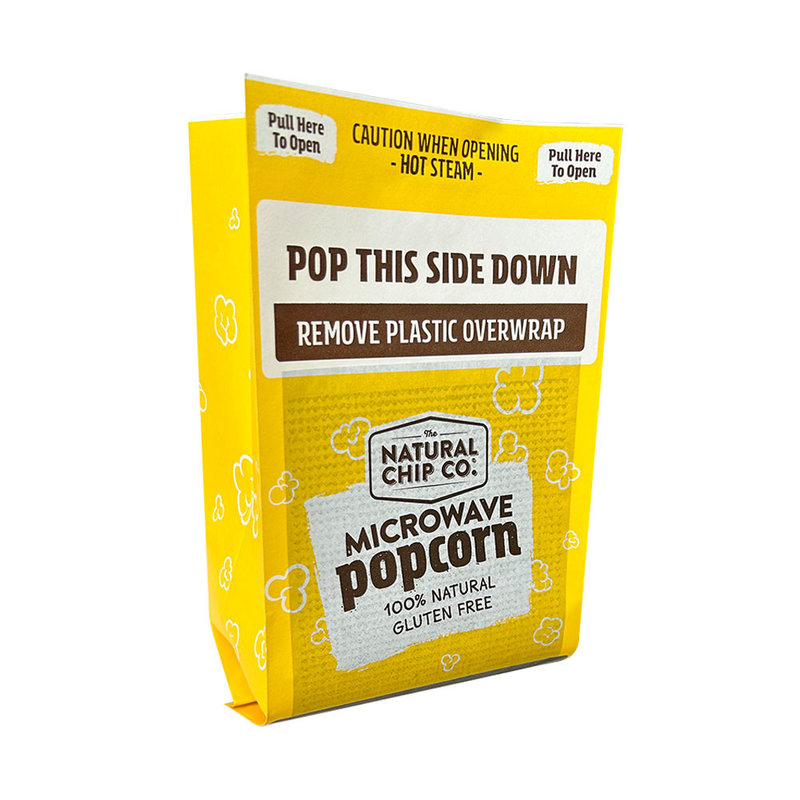 UNIPACK PFAS free popcorn bag Microwave heating food coated paper disposable snack food oil proof bag