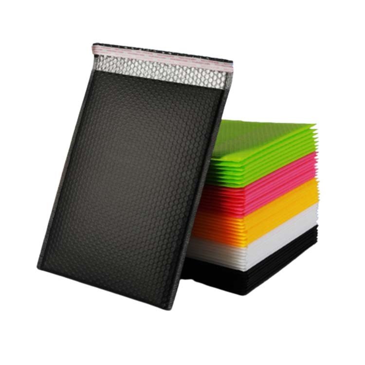 Black co-extruded film bubble mailer matte composite printed logistics shipping express envelope courier bag packaging