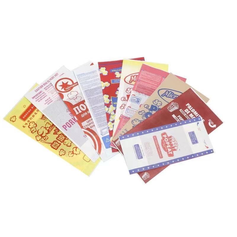 4 Color Printing Packaging Materials Microwave Popcorn Paper Bags