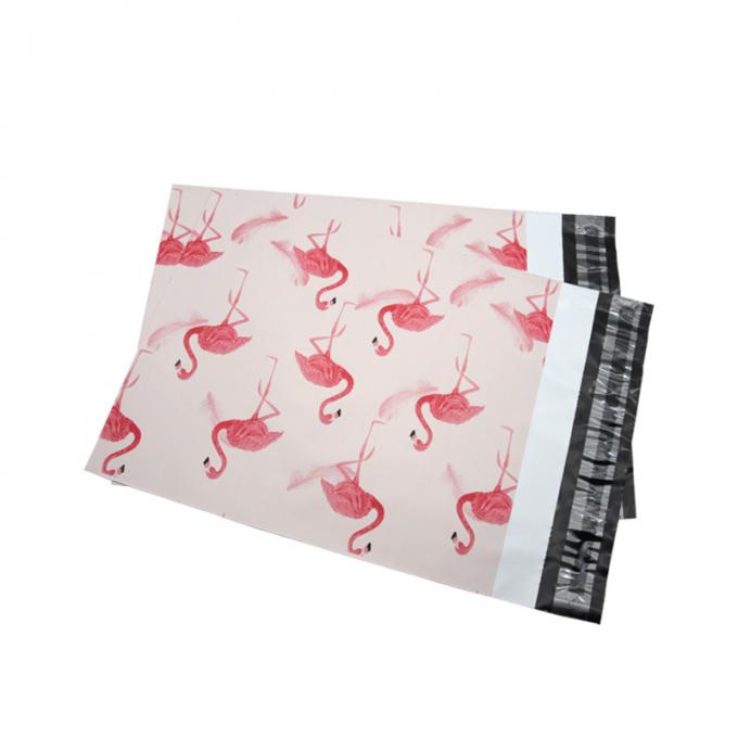 Colored Printed Flamingo Compostable Biodegradable Poly Mailers 2