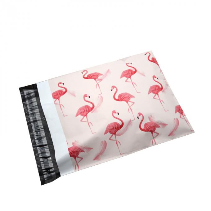 Custom Design Logo Poly Mailer Bag Flamingo Pattern For Shipping 1