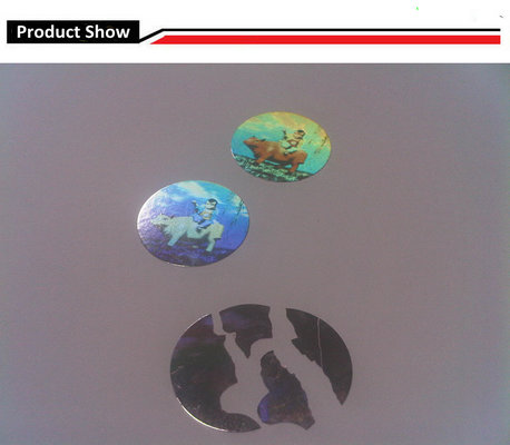 China Holograpphic Destructible Vinyl Label tamper proof security label material , brand protecting , tamper counterfiet label supplier