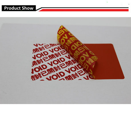Color changing tamper evident VOID label materialsecurity label tamper evident label material; tamper proof void label supplier