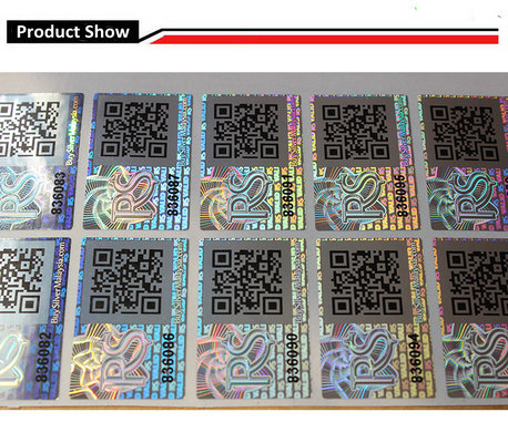 Disposable Hologram Sticker holographic label silver labels void label anti counterfeiting label supplier