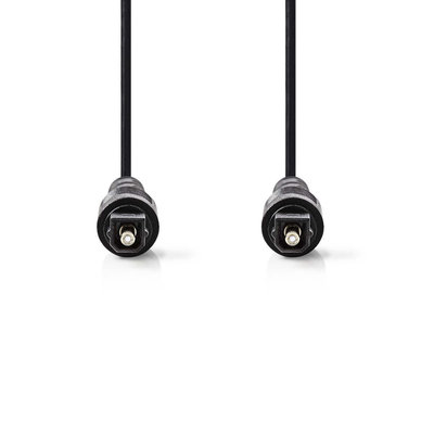 6,6 pies de cable de audio óptico de Digitaces, varón del cable de fribra óptica de TOSLINK al macho dorado plateado