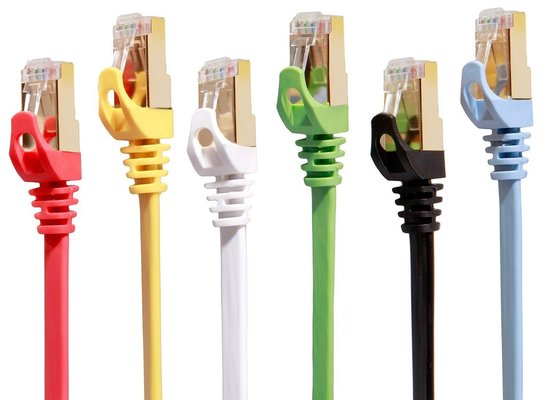 Cable de Ethernet plano CAT7, gigabit de alta velocidad 1000Mbit/S del cable de Lan del RJ45 STP