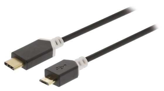 Tipo negro cable del vínculo de C USB, USB C al cable micro 2,0 del USB 3,3 pies