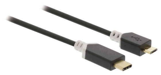 Tipo negro cable del vínculo de C USB, USB C al cable micro 2,0 del USB 3,3 pies