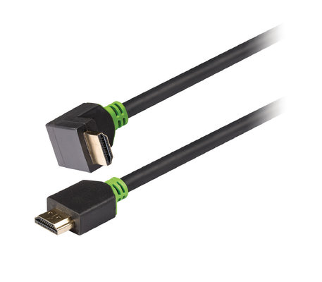 El oro plateó el cable pescado con caña el 90° de Hdmi, OEM redondo/ODM del cable de 3D 4K 1080p Hdmi