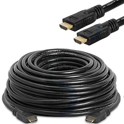 Black 50 Ft Hdmi Cable 4K Resolution ,  Round Hdmi Audio Return Cable