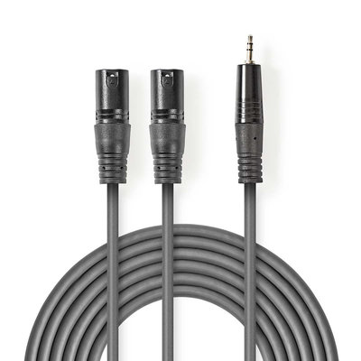Se doblan 3,5 al cable de Xlr, varón al conector de auriculares masculino al cable auxiliar de entrada