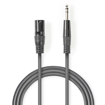 6.35mm 1 / 4 Inch Trs To Xlr Male Cable , Audio Stereo Microphone Cable