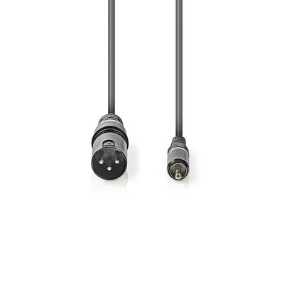 RCA gris oscuro al cable de audio de XLR, varón al cable de micrófono masculino el 1.5m/3M/los 5m