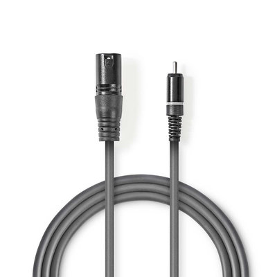 RCA gris oscuro al cable de audio de XLR, varón al cable de micrófono masculino el 1.5m/3M/los 5m