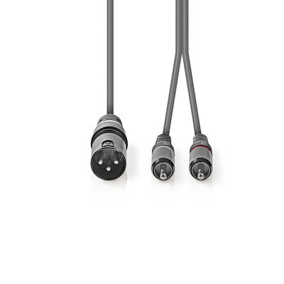 RCA dual al cable del micrófono XLR desequilibró 2 enchufes de RCA/de Phono a 1 adaptador de XLR