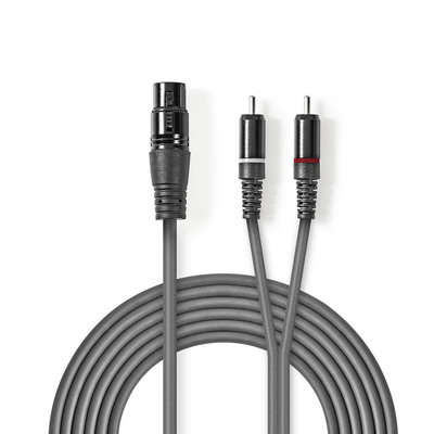 Professional Link Cable XLR Microphone Cable Female To Dual RCA Y Splitter Patch Cord