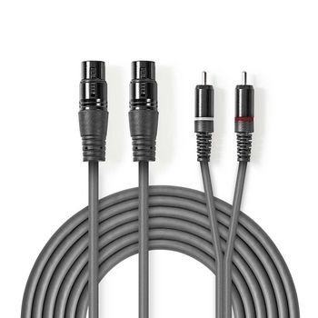 Dual XLR Female To RCA Link Cable Phono Plug HiFi Stereo Audio Connection