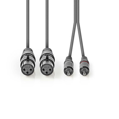 Dual XLR Female To RCA Link Cable Phono Plug HiFi Stereo Audio Connection