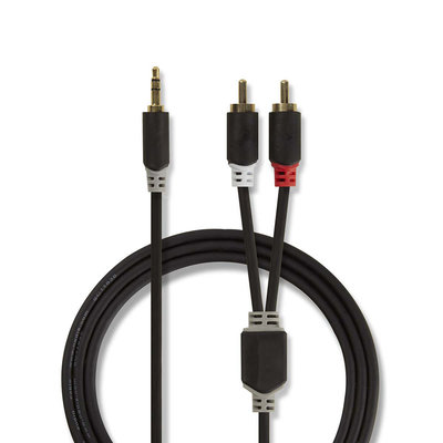 3.5mm To 2RCA Data Link Cable , Audio Auxiliary Stereo Y Splitter Cable