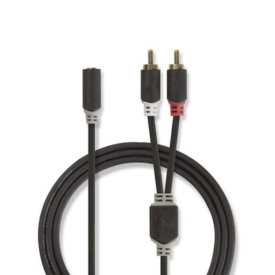 3.5mm Female To 2 RCA Rca Extension Cable , Stereo Rca Y Cable 8 Inch