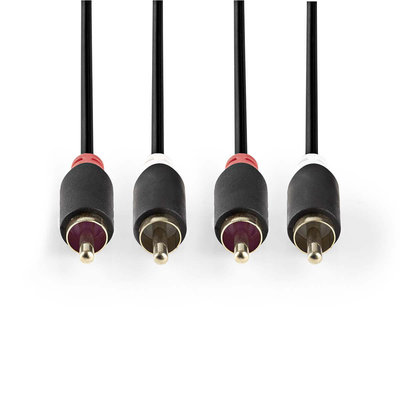 El estéreo al cordón del cable del audio RCA se dobla varón de 2 X RCA a 2 amplificadores favorables del varón de X RCA