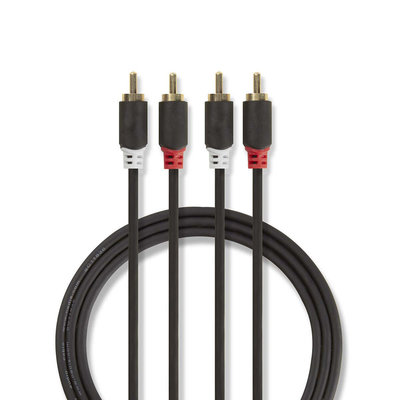 El estéreo al cordón del cable del audio RCA se dobla varón de 2 X RCA a 2 amplificadores favorables del varón de X RCA