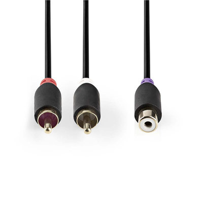 Cable del subwoofer del Home Audio del adaptador en Y, 0,65 pies de cable de RCA para el subwoofer