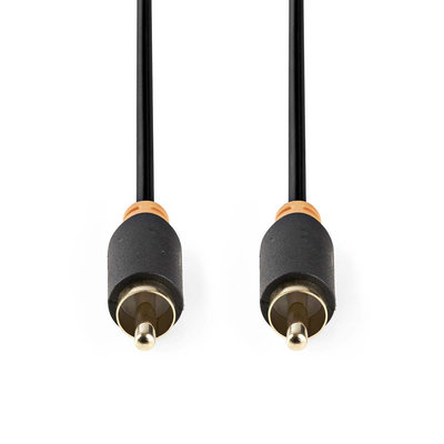Cable plateado oro del audio RCA, cable coaxial audio de 1,2 Digitaces del metro