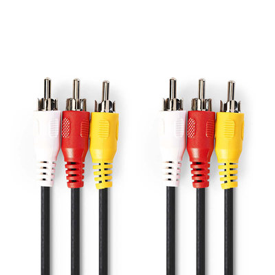 Varón del cable 3 del audio RCA del alambre de CCS al varón 3 6 pies con el enchufe niquelado