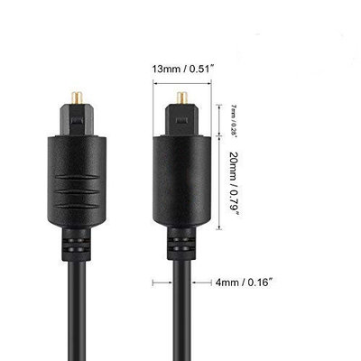 6,6 pies de cable de audio óptico de Digitaces, varón del cable de fribra óptica de TOSLINK al macho dorado plateado
