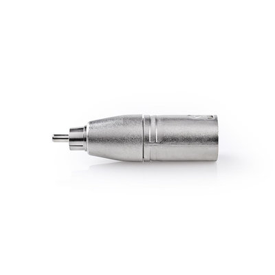 Varón al adaptador masculino de RCA, varón de XLR del Pin de XLR 3 al color plata del adaptador masculino de RCA