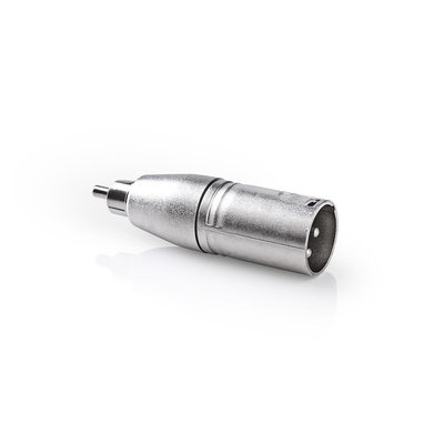 Varón al adaptador masculino de RCA, varón de XLR del Pin de XLR 3 al color plata del adaptador masculino de RCA