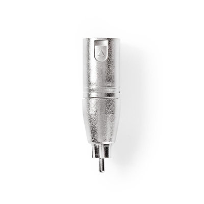 Varón al adaptador masculino de RCA, varón de XLR del Pin de XLR 3 al color plata del adaptador masculino de RCA