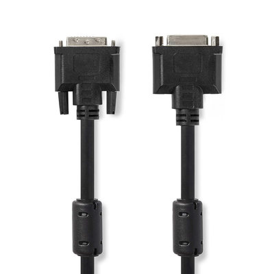Cable de extensión de la TV DVI, varón del Pin de DVI-I 24+5 al cable de extensión femenino con ferritas