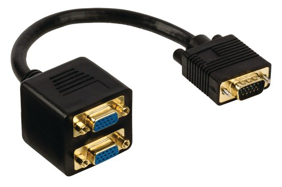 Cable del divisor de VGA Y de la duplicación de la pantalla, varón del cable 1 del monitor de Digitaces a la hembra 2