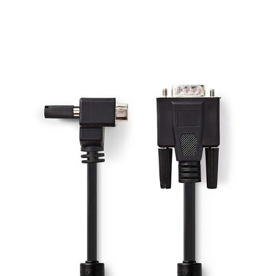 Cable anguloso del monitor de VGA de 90 grados, cable masculino del monitor 6,6 pies de chapado en oro