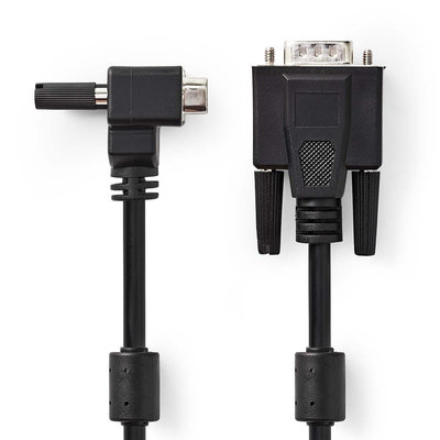 Cable anguloso del monitor de VGA de 90 grados, cable masculino del monitor 6,6 pies de chapado en oro