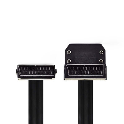 FLat Design Video Scart Cable 90 Degree Angled 6.6 Feet Support 1080p Full HD