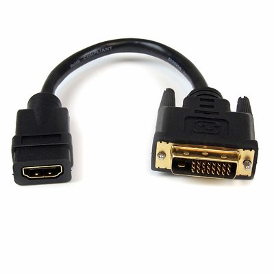 Hembra negra del cable de extensión de DVI HDMI a la ayuda masculina 1080p HD lleno del convertidor de DVI