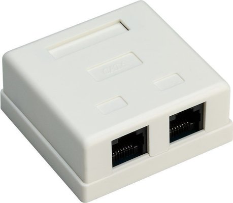 Caja del soporte de la superficie de la herramienta RJ45 del cable de Ethernet de 2 puertos para el color blanco sin blindaje de Cat6 UTP