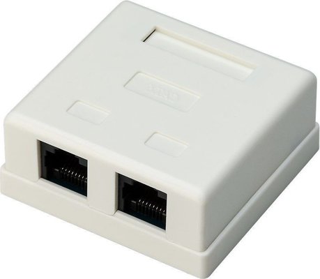 Caja del soporte de la superficie de la herramienta RJ45 del cable de Ethernet de 2 puertos para el color blanco sin blindaje de Cat6 UTP