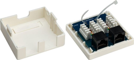 Caja del soporte de la superficie de la herramienta RJ45 del cable de Ethernet de 2 puertos para el color blanco sin blindaje de Cat6 UTP