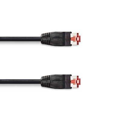 Negro del cable los 0.5m de la red de ordenadores de Strander del cable del vínculo de Unshield CAT6 del cable del remiendo