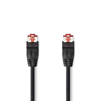 Negro del cable los 0.5m de la red de ordenadores de Strander del cable del vínculo de Unshield CAT6 del cable del remiendo