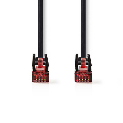Negro del cable los 0.5m de la red de ordenadores de Strander del cable del vínculo de Unshield CAT6 del cable del remiendo