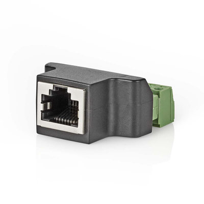 CCTV DVR RJ45 Female Port To 8 Wire Block Terminal Converter Adapter Ethernet Cable