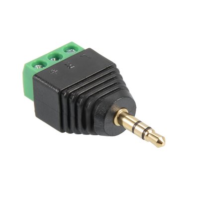 Adaptador 3.5m m Jack masculino del bloque de terminales de Solderless al adaptador del alambre del terminal 3 para el micrófono estéreo