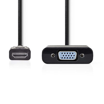 cable de alta velocidad Hdmi del convertidor audio HDMI del puerto de 3.5m m al cordón los 0.2M blancos y negros del Vga