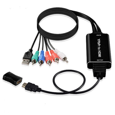 Cable negro HDMI de la velocidad HDMI al convertidor del RGB YPbPr del componente 5RCA